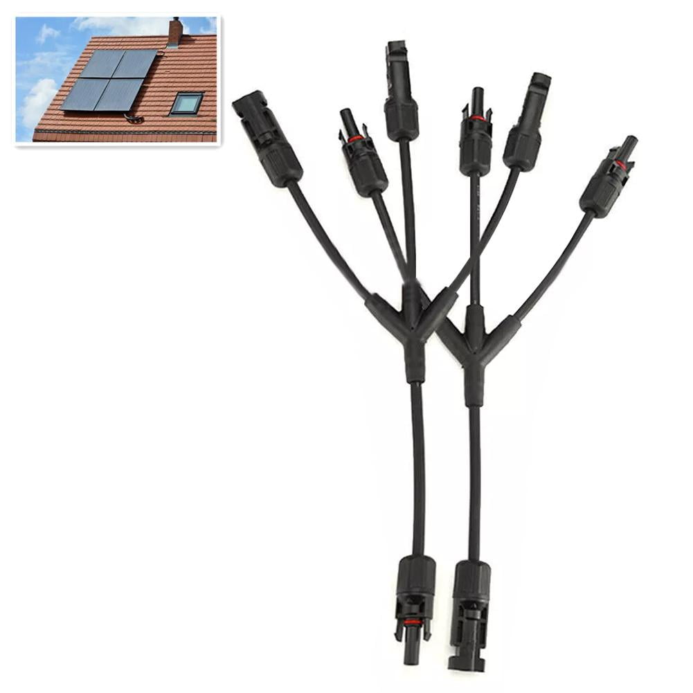Misterolina 2PC Solar Panel Y Branch Cable Connection Waterproof ...