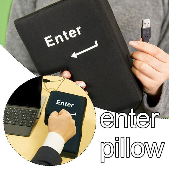 Misterolina Big Enter Anti Stress Relief Button USB Nap Pillow ...