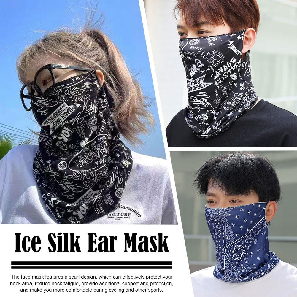 Misterolina Face Mask Ear Loop Cooling Outdoor Reusable Ice Silk Ear ...