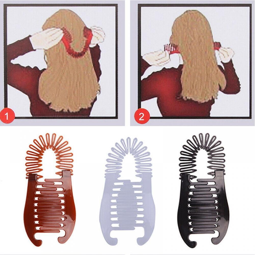 Misterolina Jumbo Banana Comb Clip Elastics Thick Hair Riser Braider ...