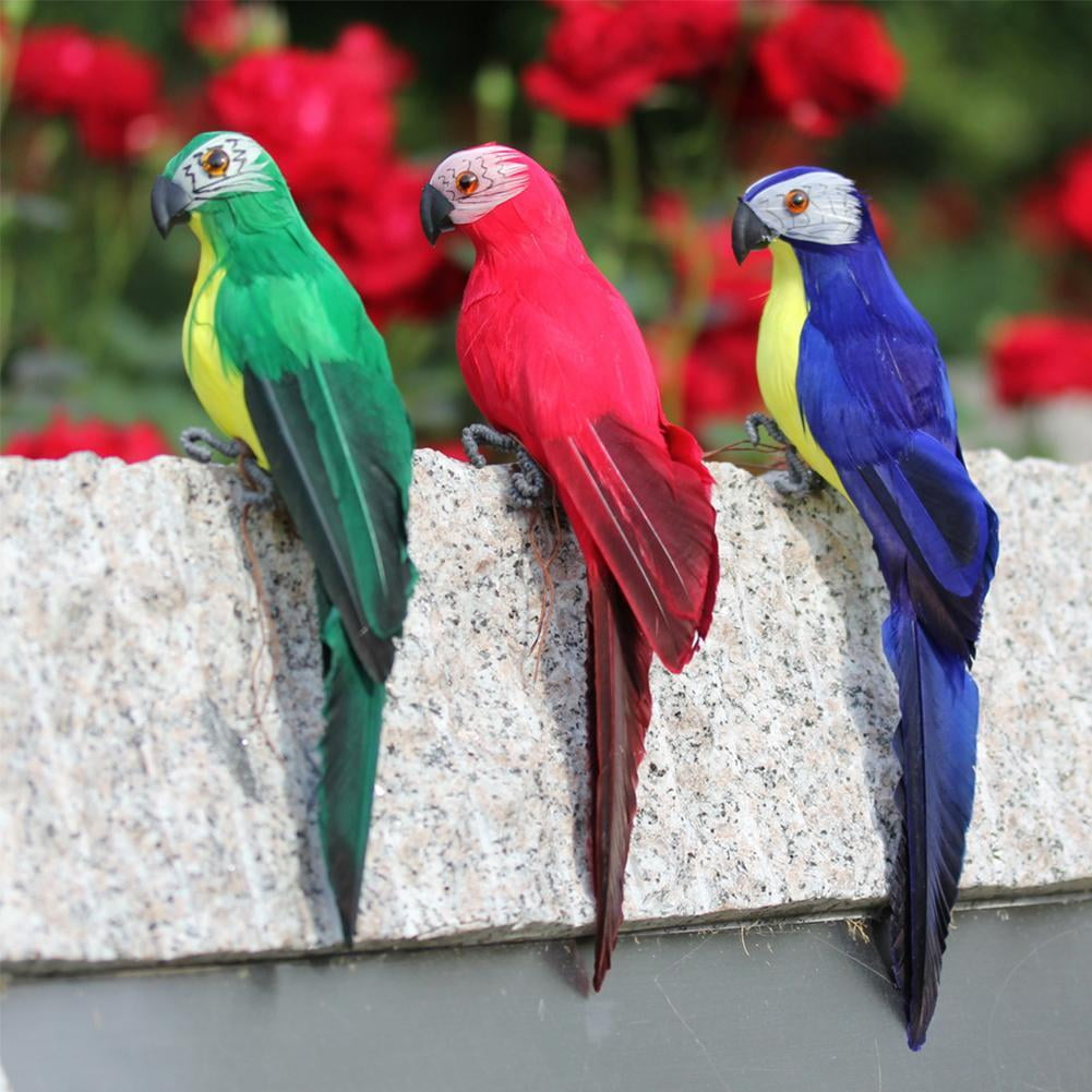 Misterolina Large Fake Artificial Parrot Feathered Realistic Garden ...