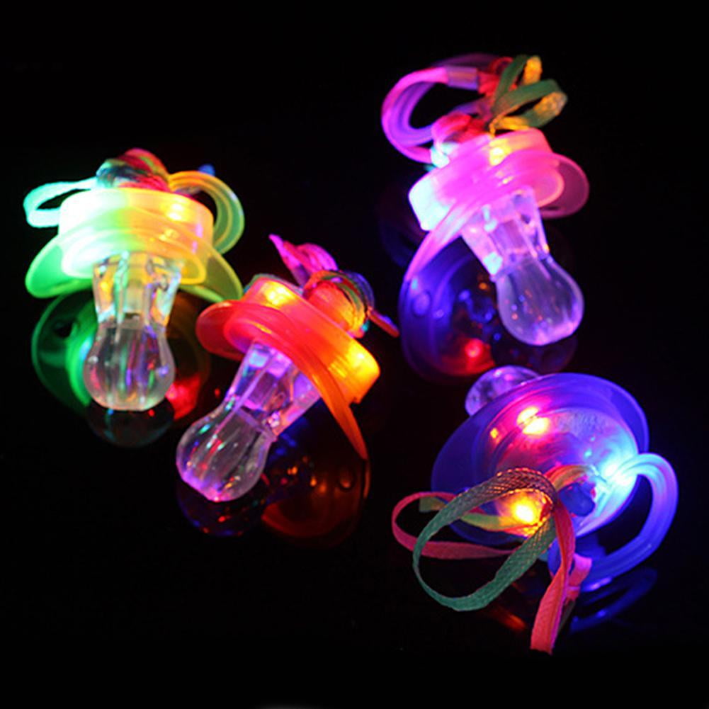 Misterolina Light Up Pacifier LED Rave Party Glow Glowing Whistle ...