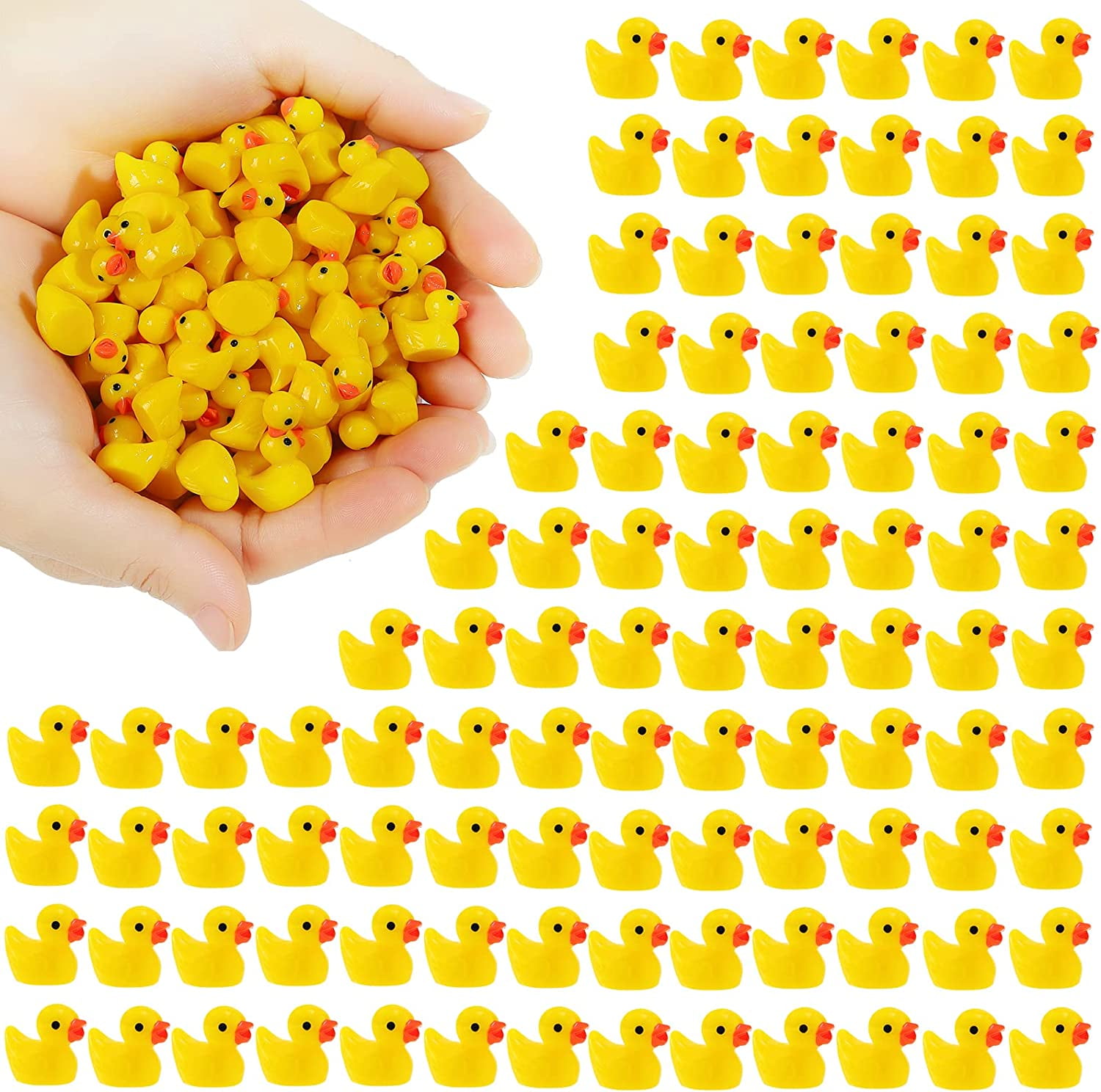 Misterolina Mini Resin Tiny Ducks for School Project, Yellow, 100 ...