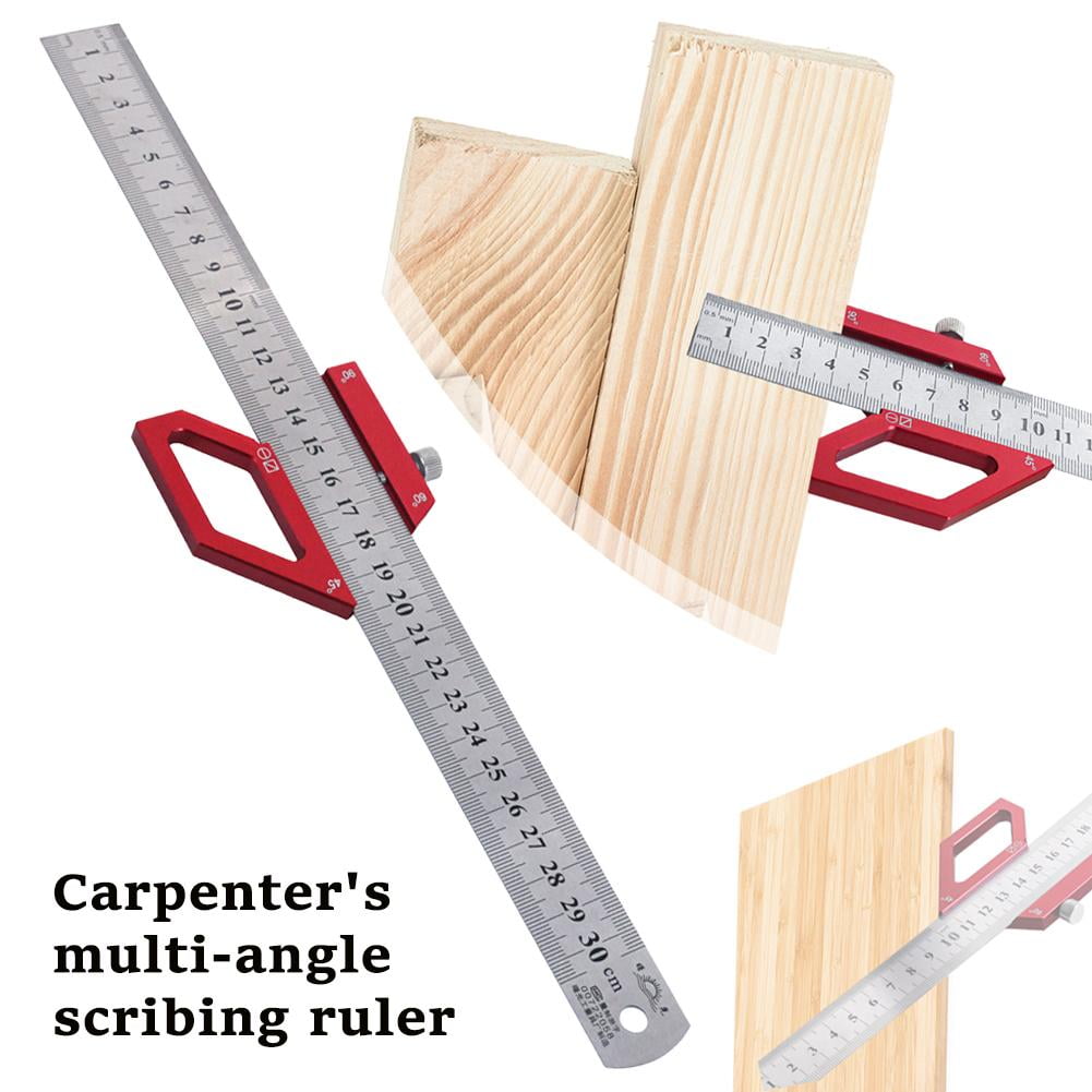 Misterolina Multifunctional drawing ruler Steel ruler positioning block ...