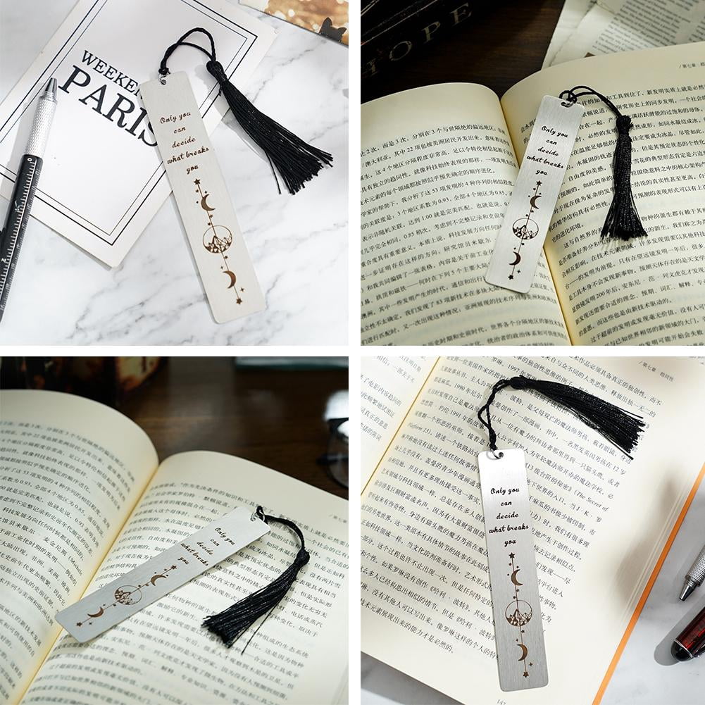Misterolina Stainless Steel Bookmarks For Book Lovers With Tassels For ...
