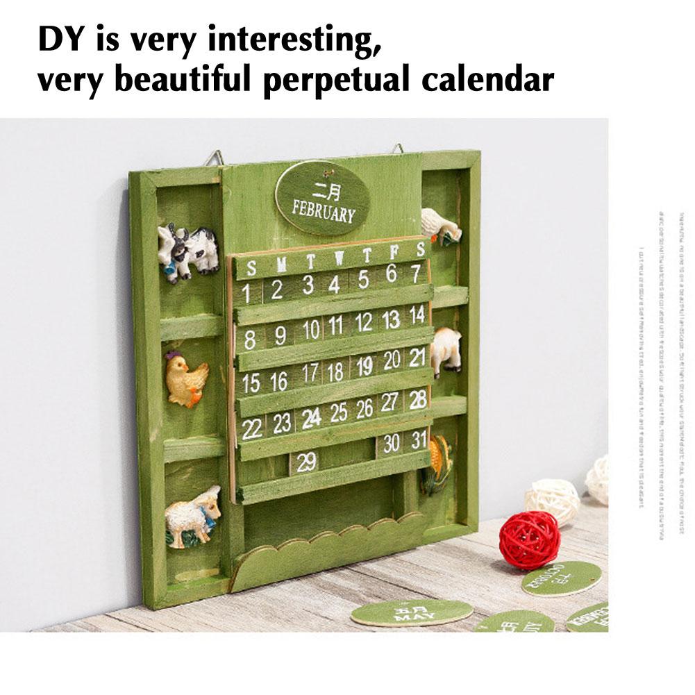 Misterolina Wall Calendar Creative Decorative Wood Perpetual Calendar ...