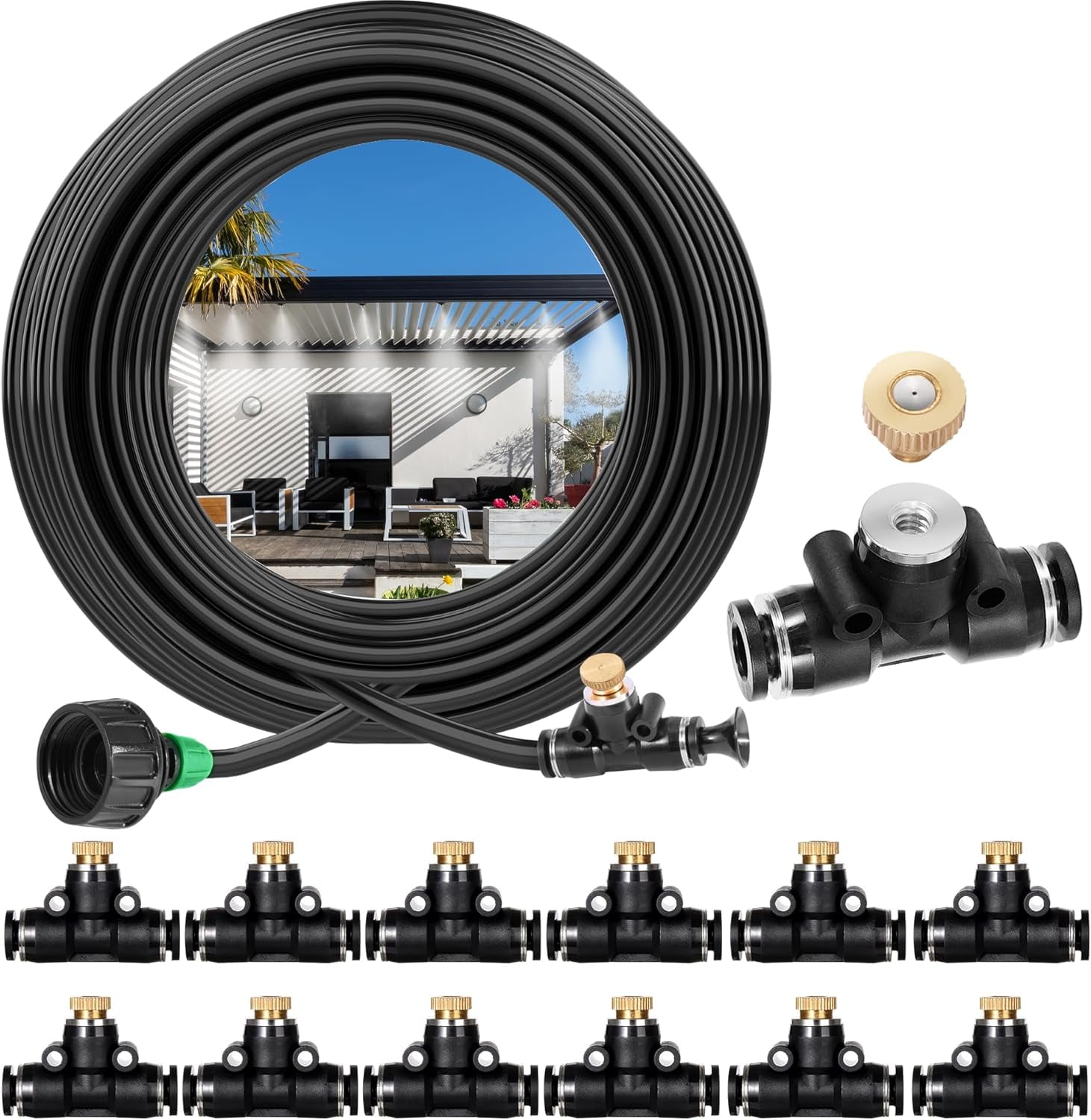 Misters for Outside Patio, Misting Cooling System Anti Leak, 40FT (12M ...