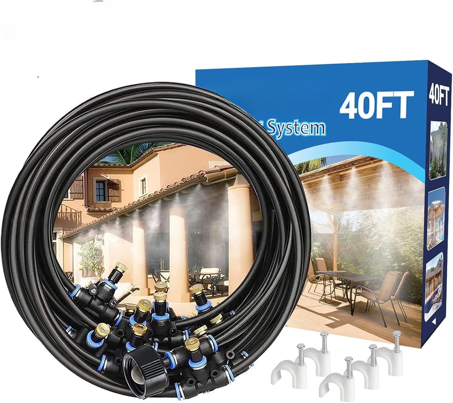 Misters for Outside Patio, Outdoor Water Misting Cooling System 50FT ...