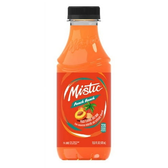 Mistic Peach Beach Flavored Juice Drink 15.9oz (pack of 12) - Walmart.com