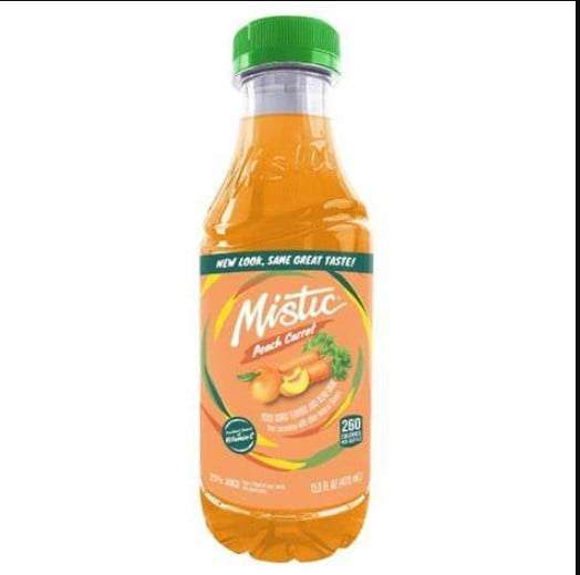 Mistic Peach Carrot 16 oz, 13-Pack – Refreshing Fruit & Vegetable Juice ...