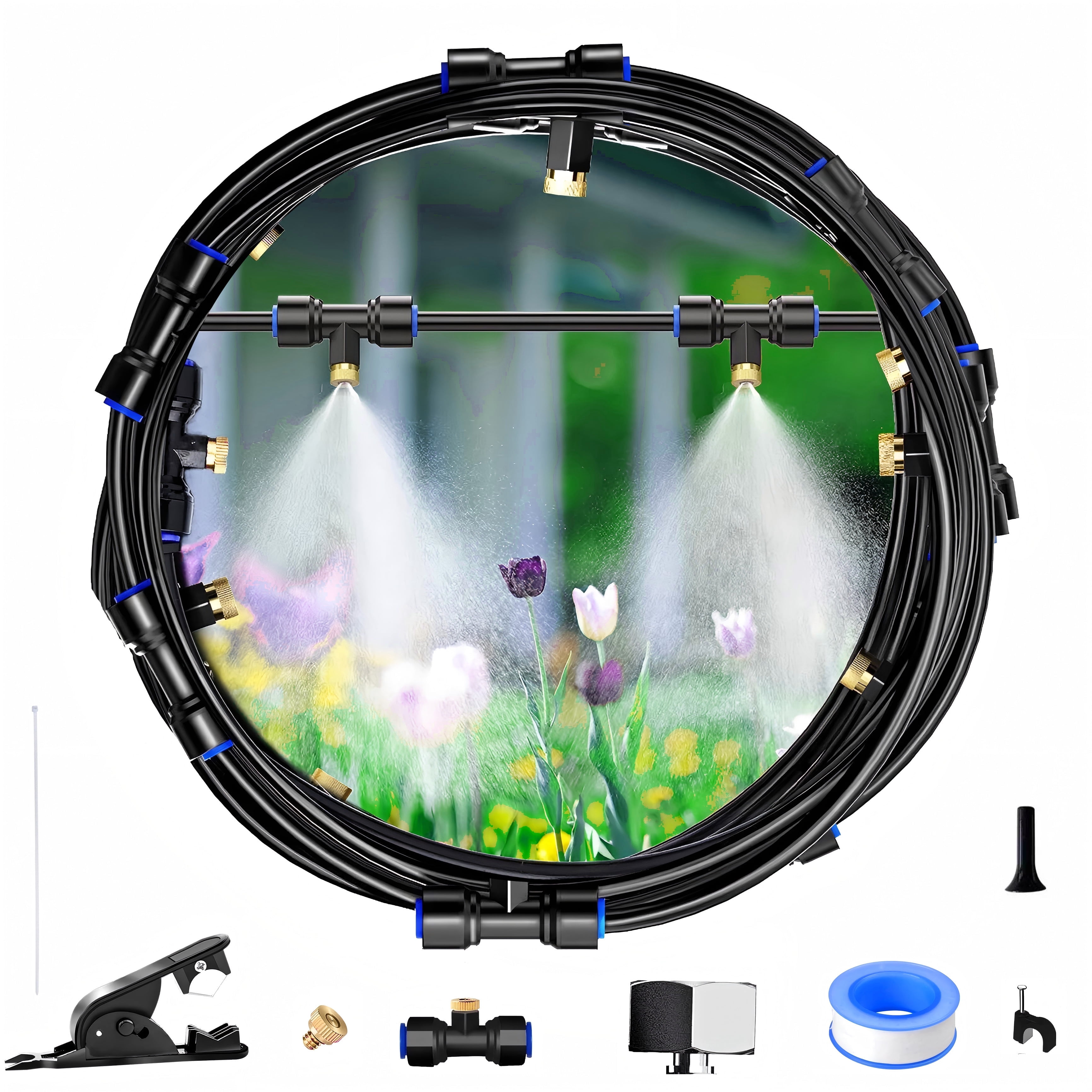 LSJX Misting Cooling System, 66ft Outdoor Misters for Patio, Garden ...