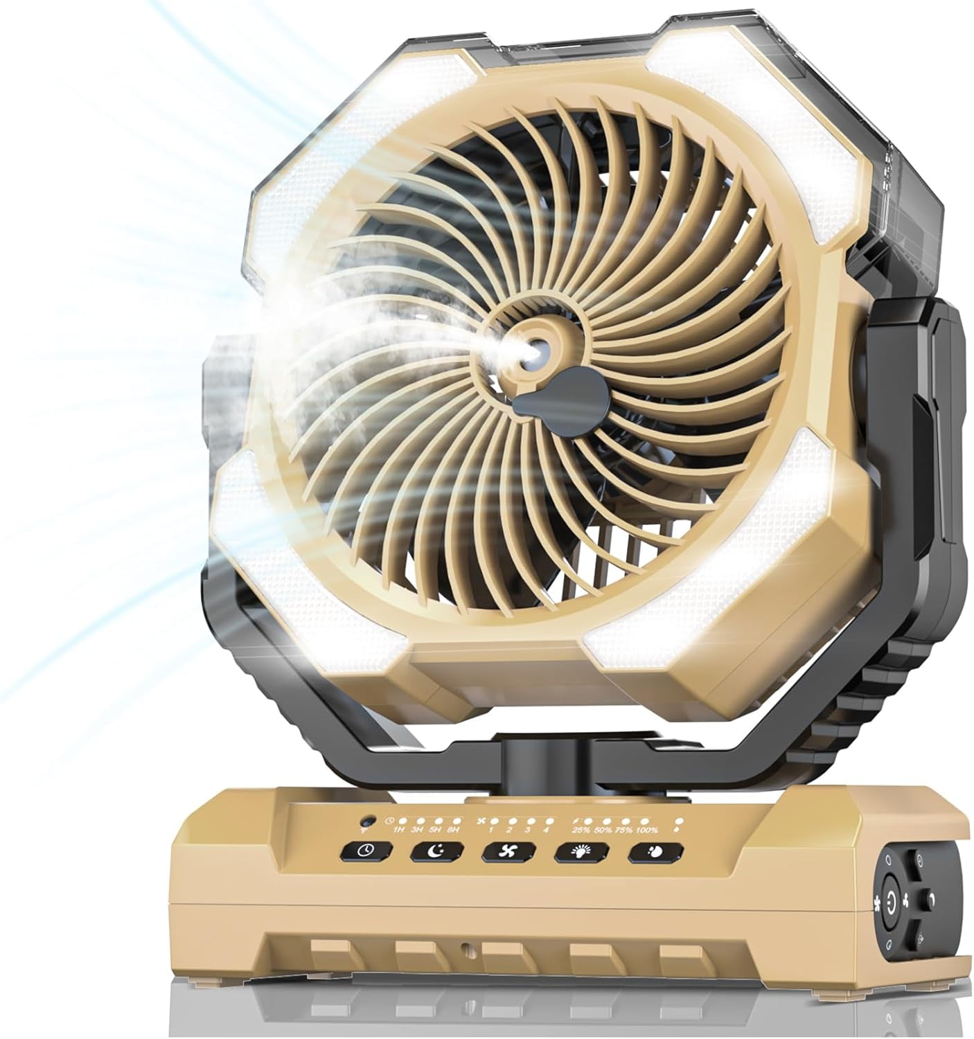 Misting Fan Portable with 250 ml Water Tank, 24000 m Ah Rechargeable Cooling Fans for Outside ...