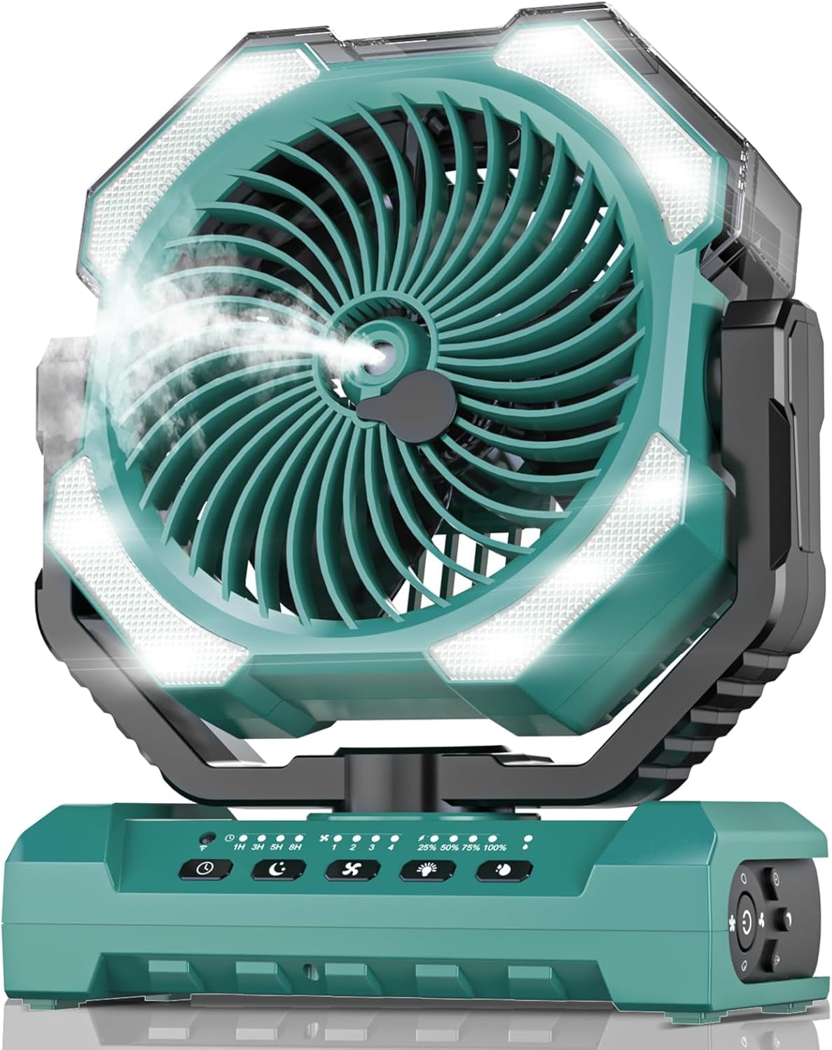 Misting Fan Portable with 250ml Water Tank, 24000mAh Rechargeable ...