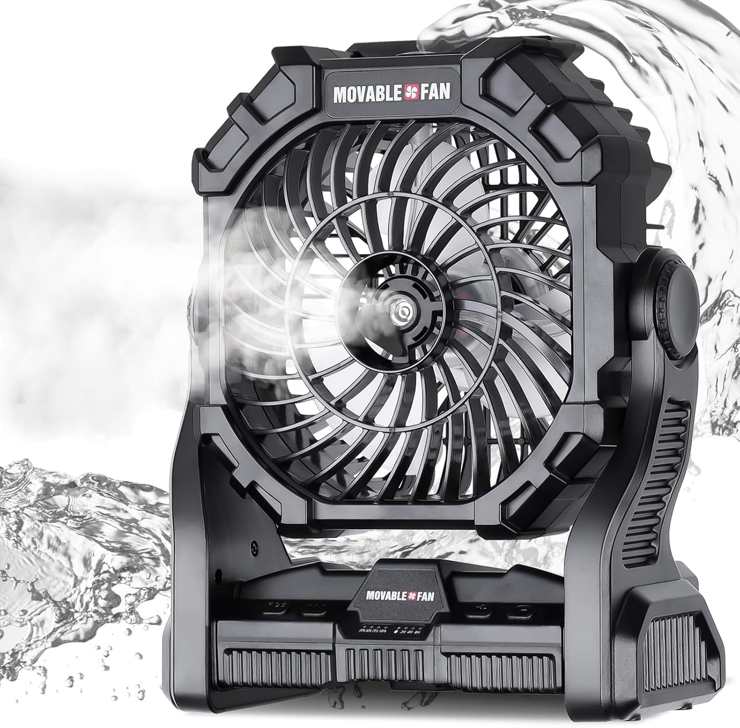 Misting Fan Portable,Rechargeable Mister Battery Powered Fans with RGB ...