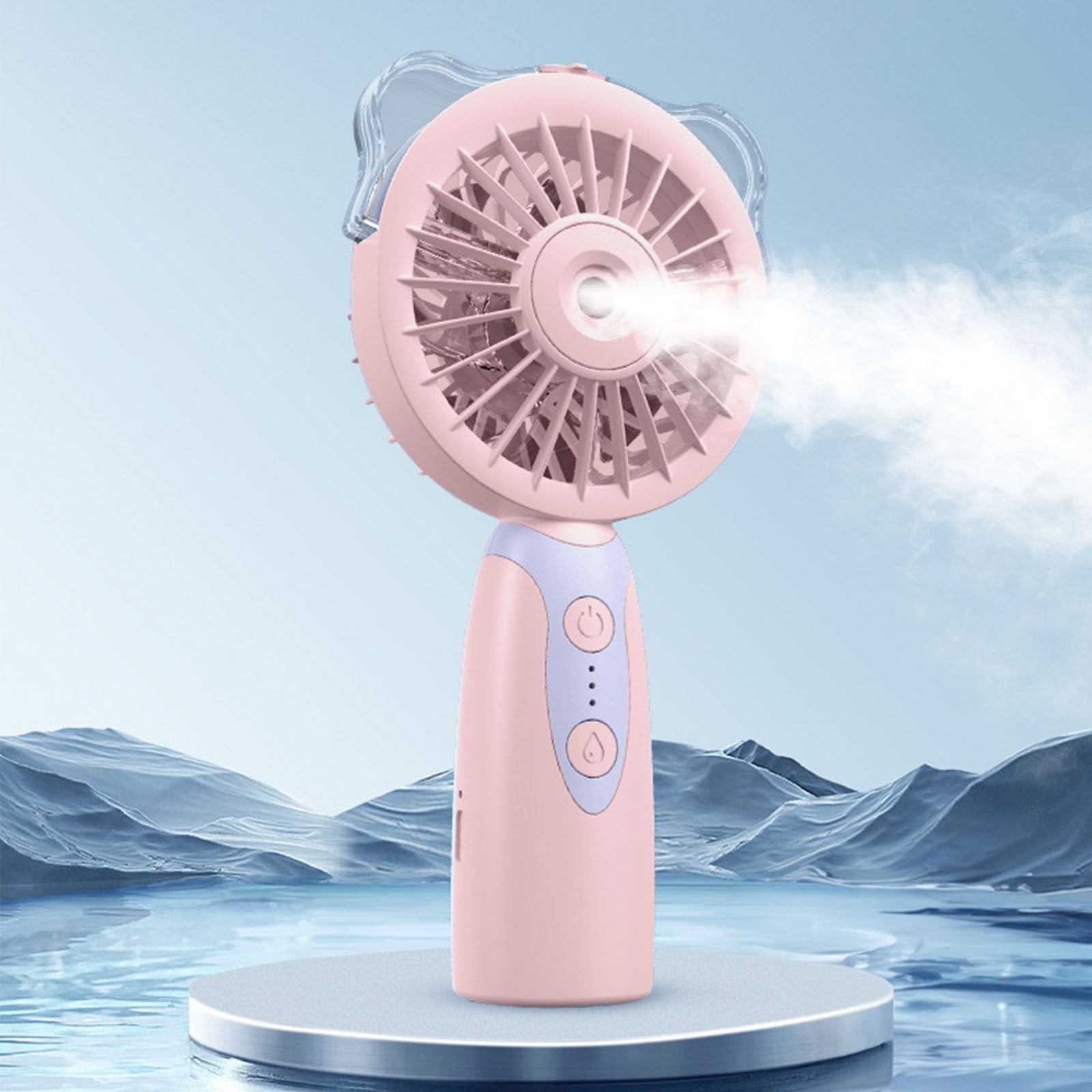 Misting Fan with Water Spray Qnjujn Handheld Small Fan Spray Mini Fan ...