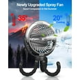 Misting Stroller Fan, 6000mAh Battery Operated Portable Fan with Light ...