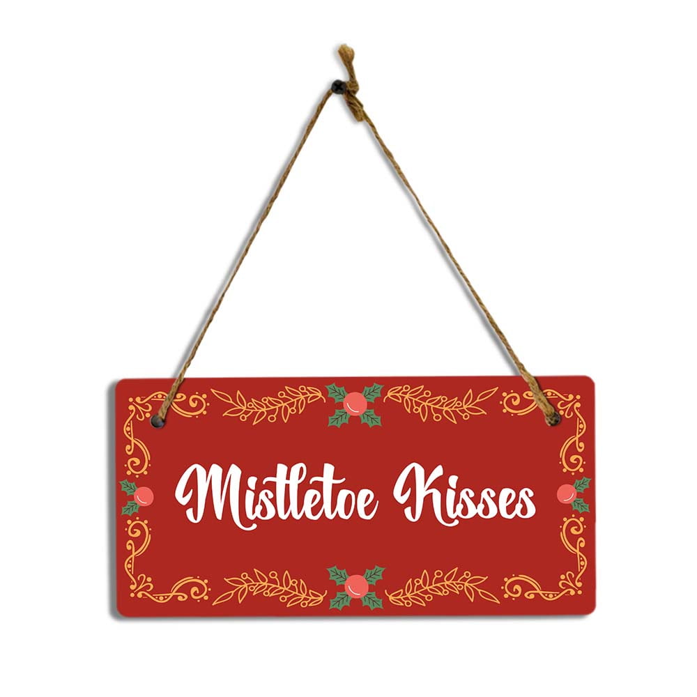 Mistletoe Kisses 5x10 Hanging Plus Wall or Door Sign | Christmas ...