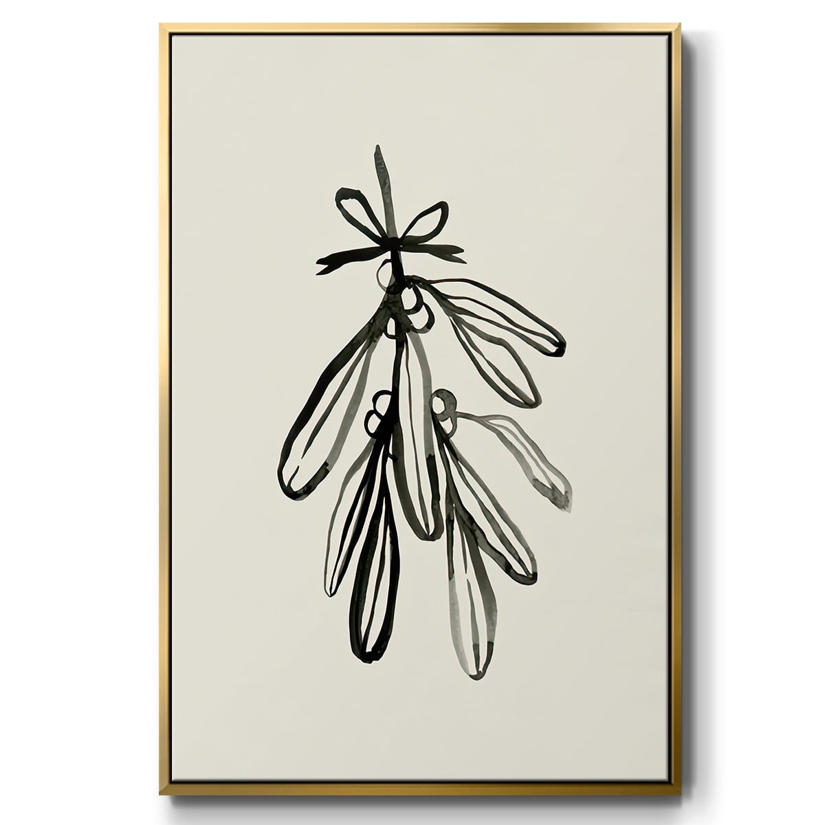Mistletoe Sketch with Bows I - Framed Gallery Wrapped Holiday Canvas ...
