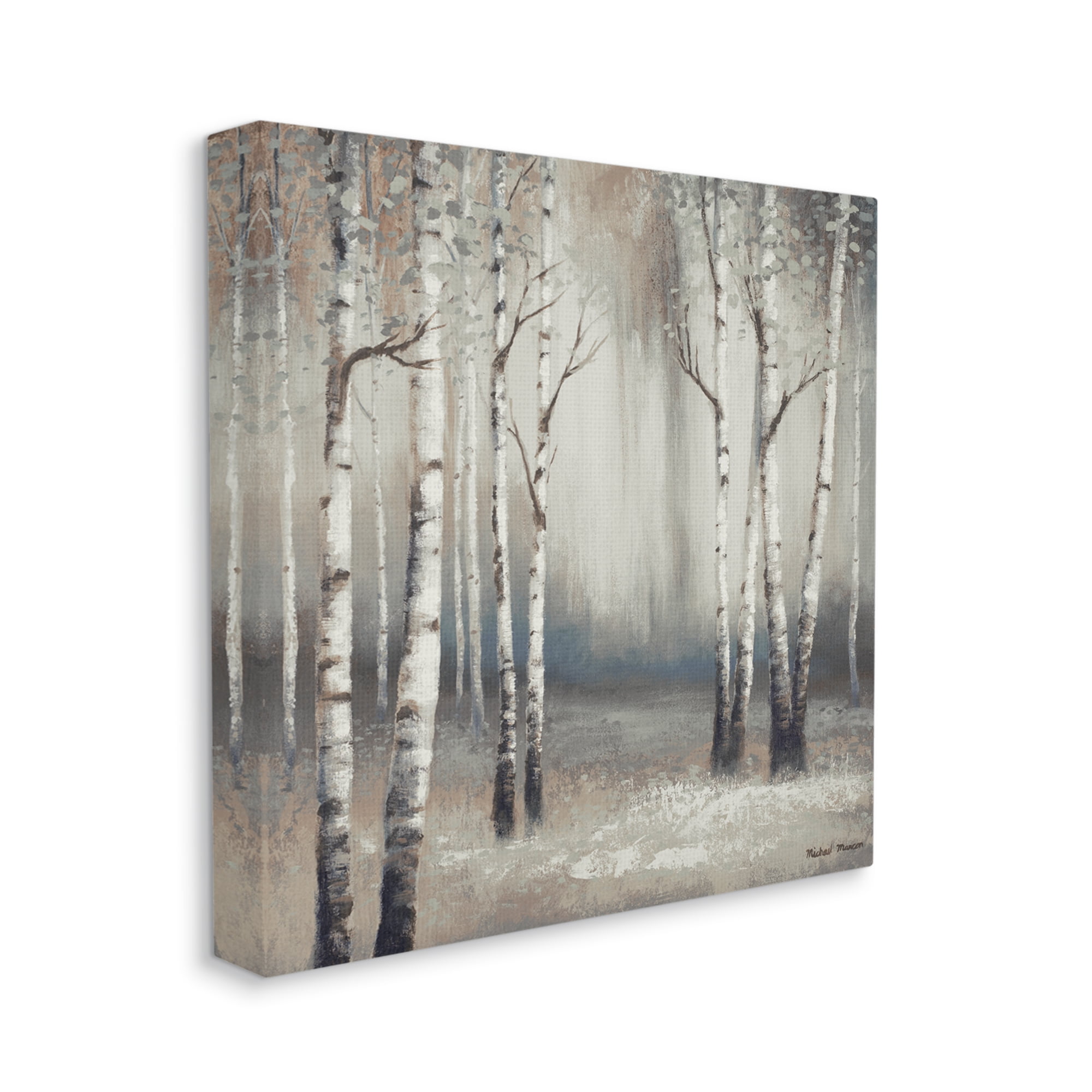 Michael Marcon Misty Birch Tree Forest Canvas Print - 17x17 - Walmart.com