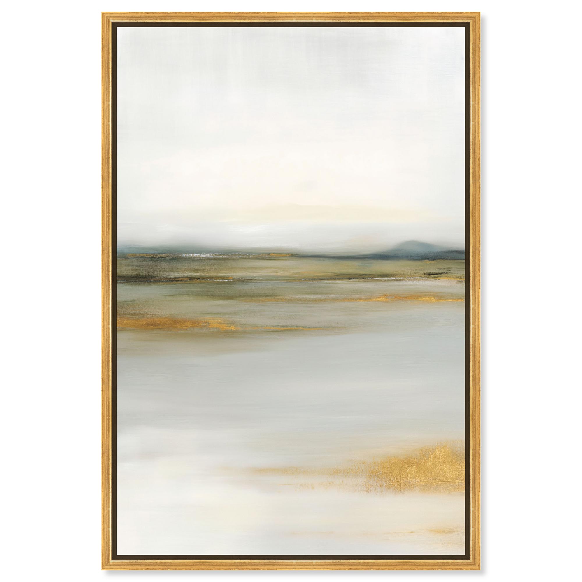 Misty Expanse I Canvas Green Abstract Art by Art Remedy, Gold Frame, 36 ...