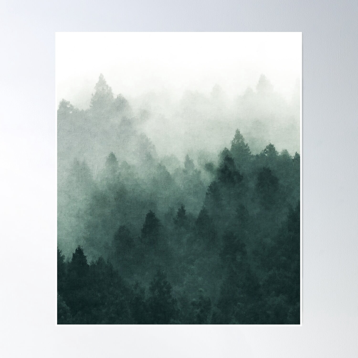 Misty Forest Drawing, Dark Green Misty Forest, Misty Green Forest ...