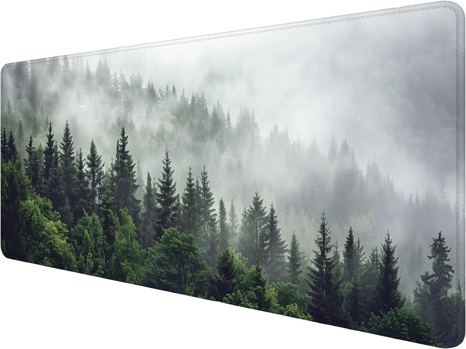 Misty Forest Gaming Mouse Pad Desk Pad Nature Fir Tree Woodland Large ...