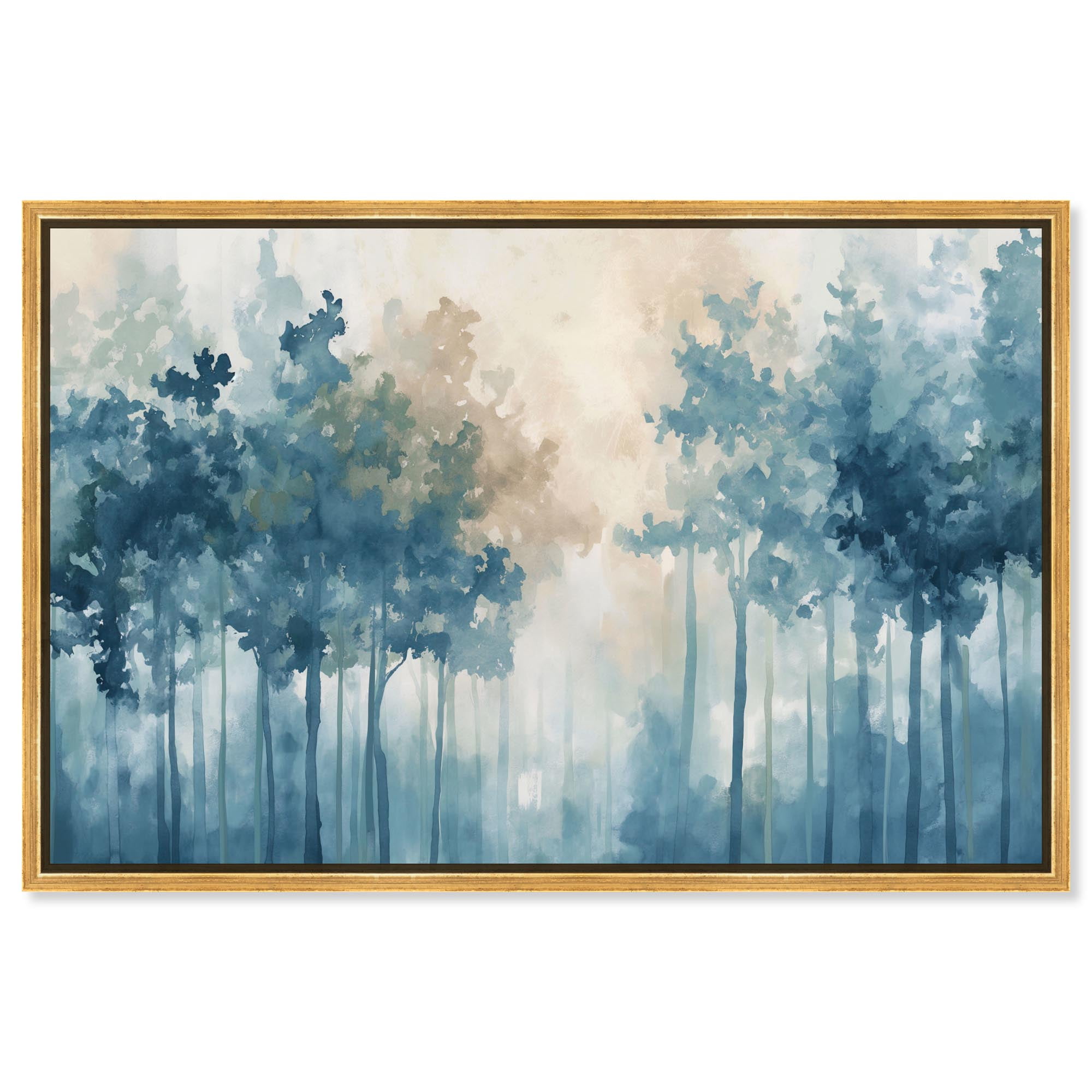 Misty Forest I Canvas Farmhouse Classic by Art Remedy, Gold Frame, 30 ...