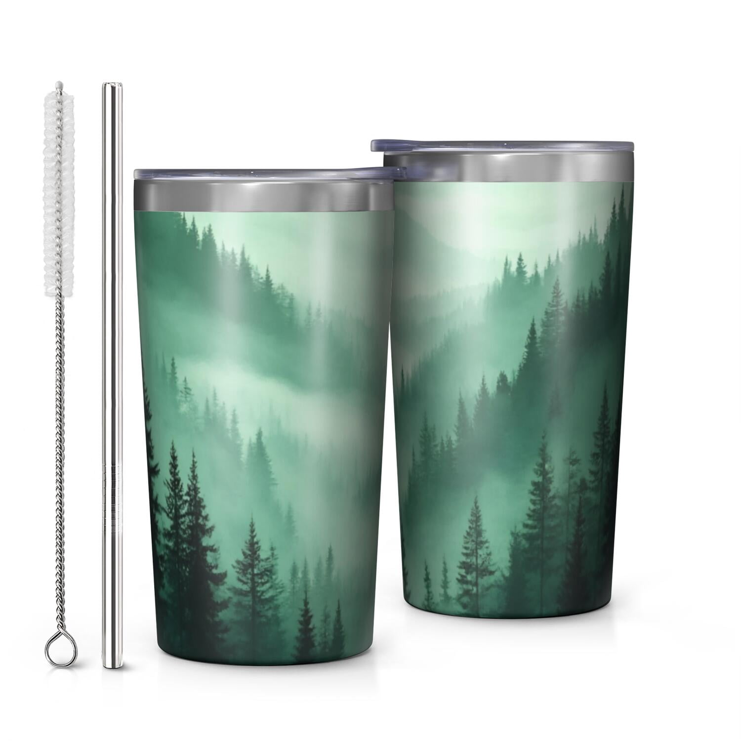 Misty Forest Landscape 10oz Tumblers Stainless Steel Tumbler with Lid ...