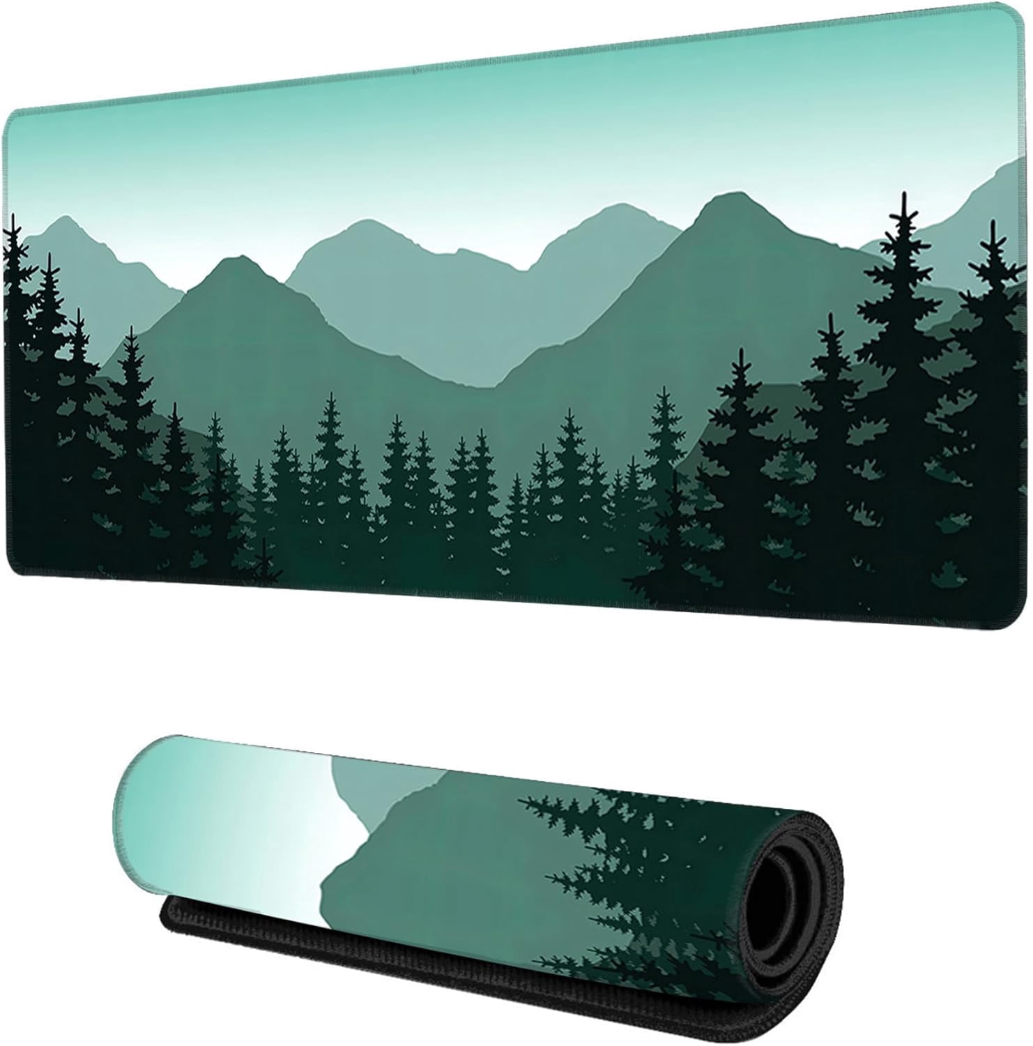 Misty Forest Mountains Landscape XXL Gaming Mouse Pad Extended Mouse ...