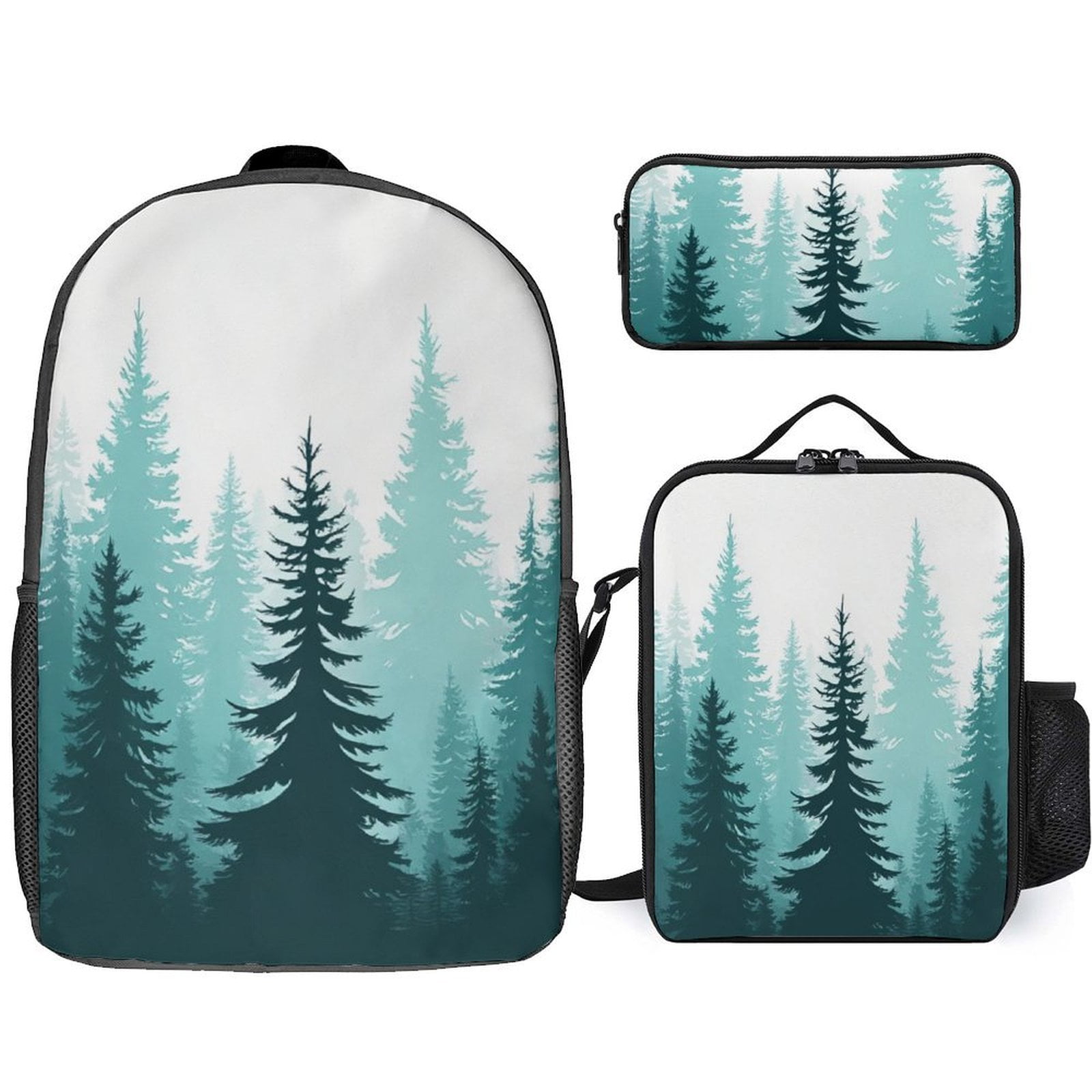 Misty Forest Silhouettes 3D Printed 3pcs/Set Bags Laptop Daypack ...