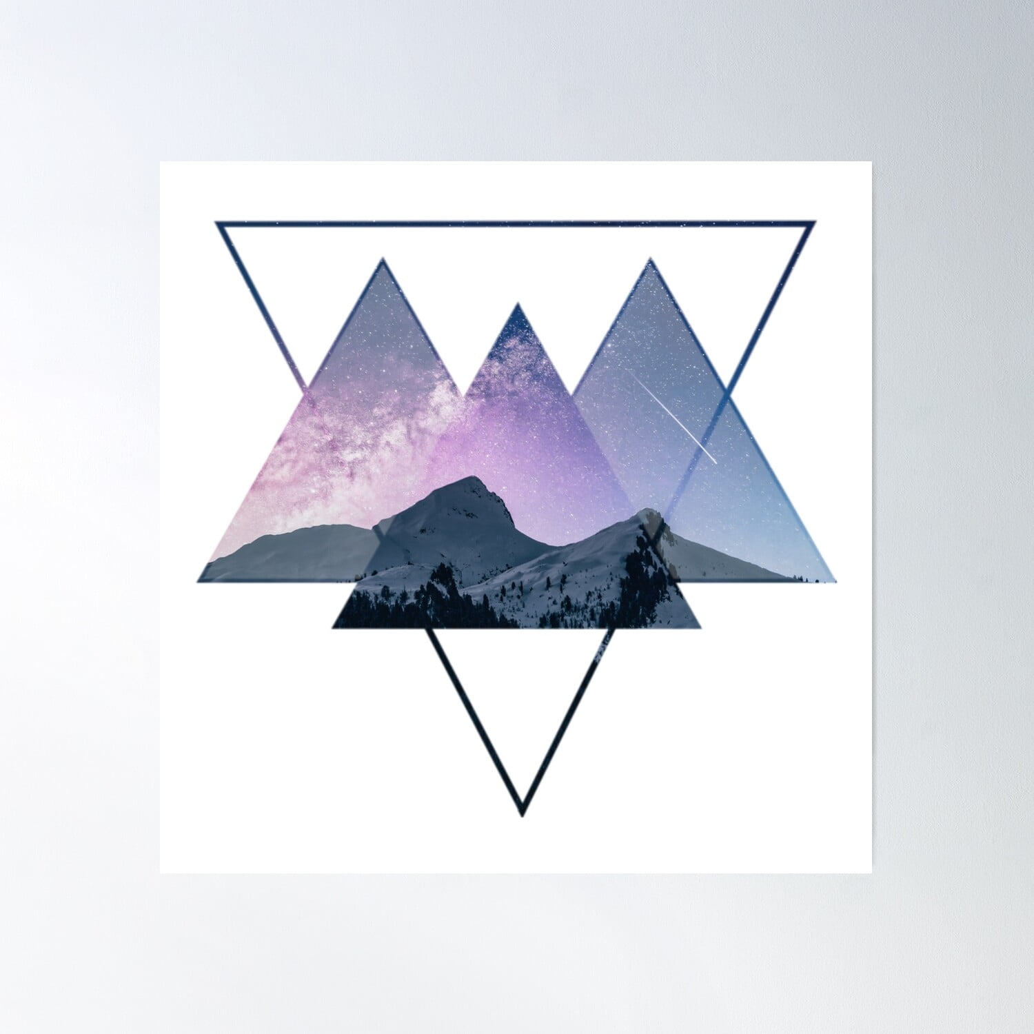 Misty Forest Triangles Poster Wall Art, Modern Wall Decor, 12x18 ...