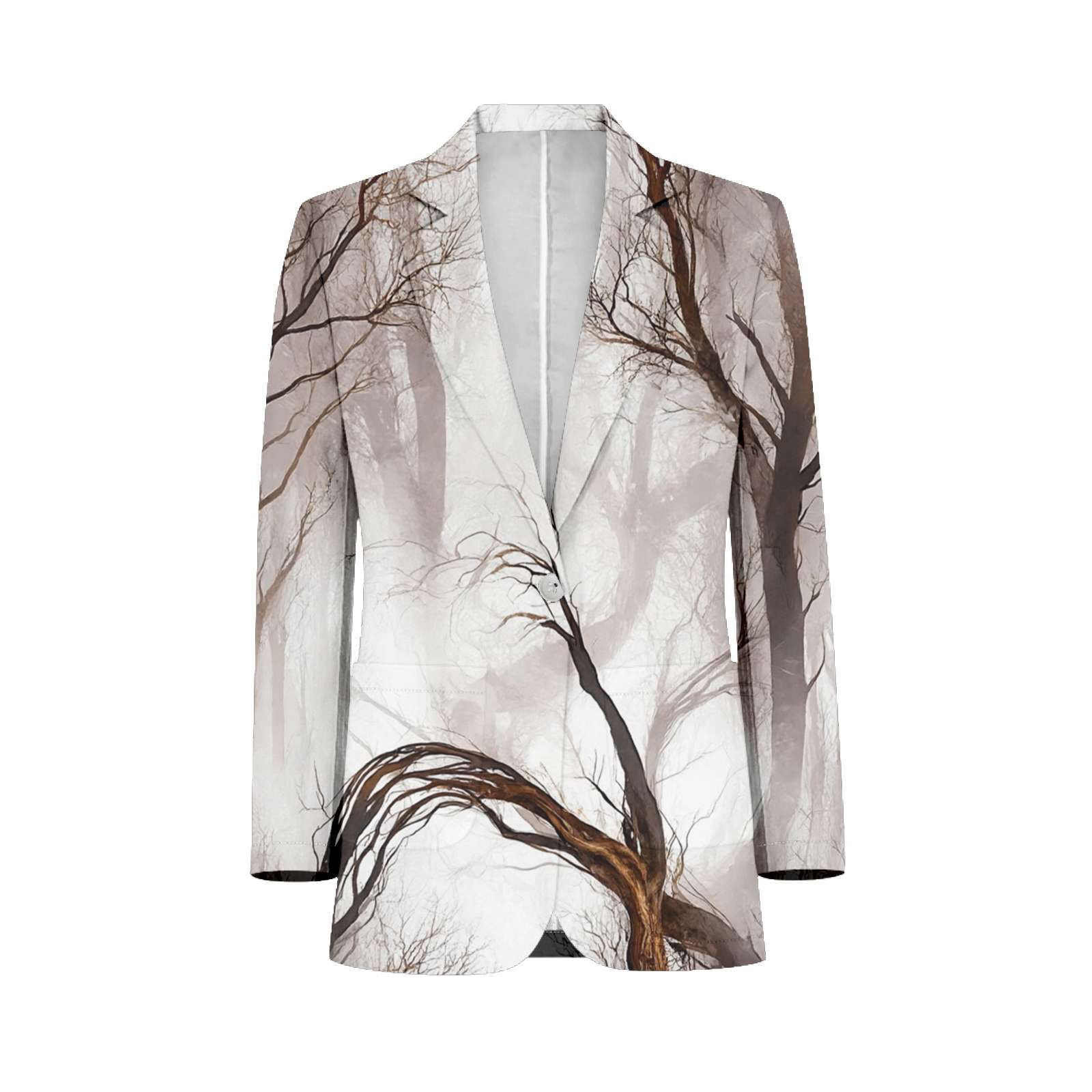 Misty Forest Winter Trees Scene Customized Men's Suits full man Shawl ...