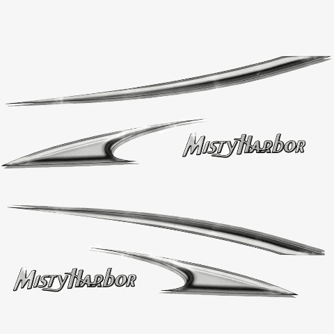 Misty Harbor Boat Decal Kit 001288-DEF-GREY | 140507-04 Silver (6PC ...
