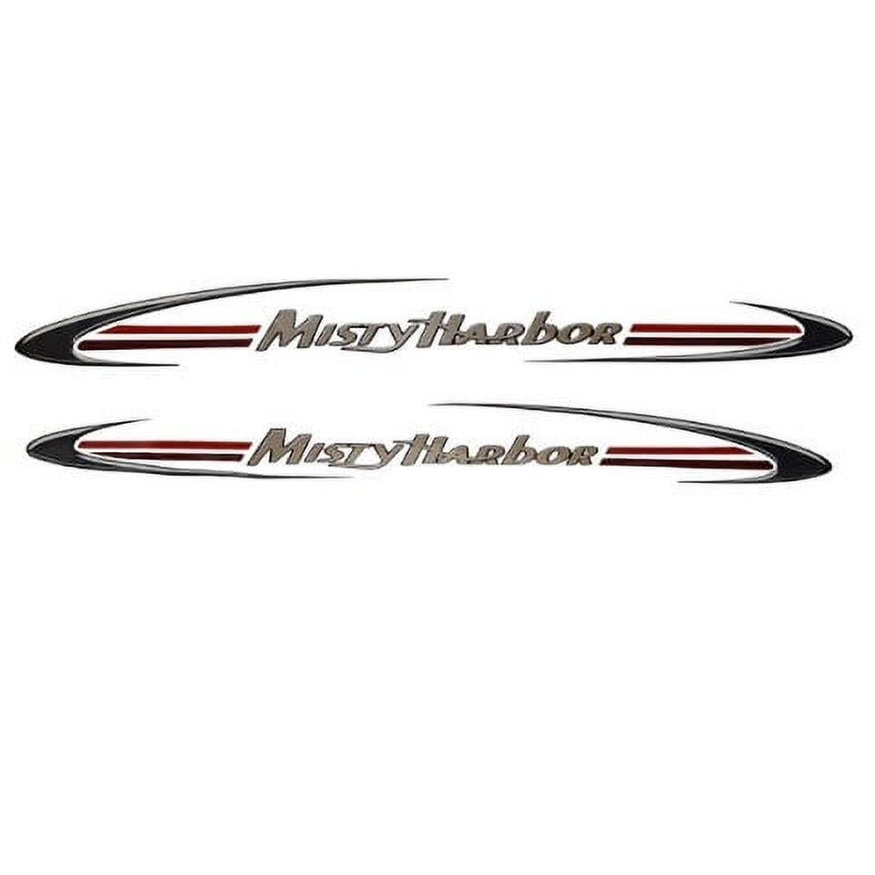 Misty Harbor Boat Graphic Decals | Black Grey Logo Stickers (Pair ...
