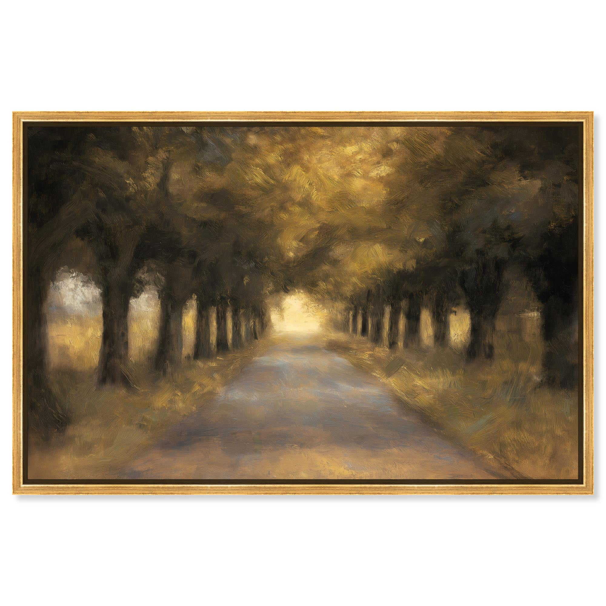 Misty Morning Canvas Vintage Landscape by Art Remedy, Gold Frame, 54 x ...