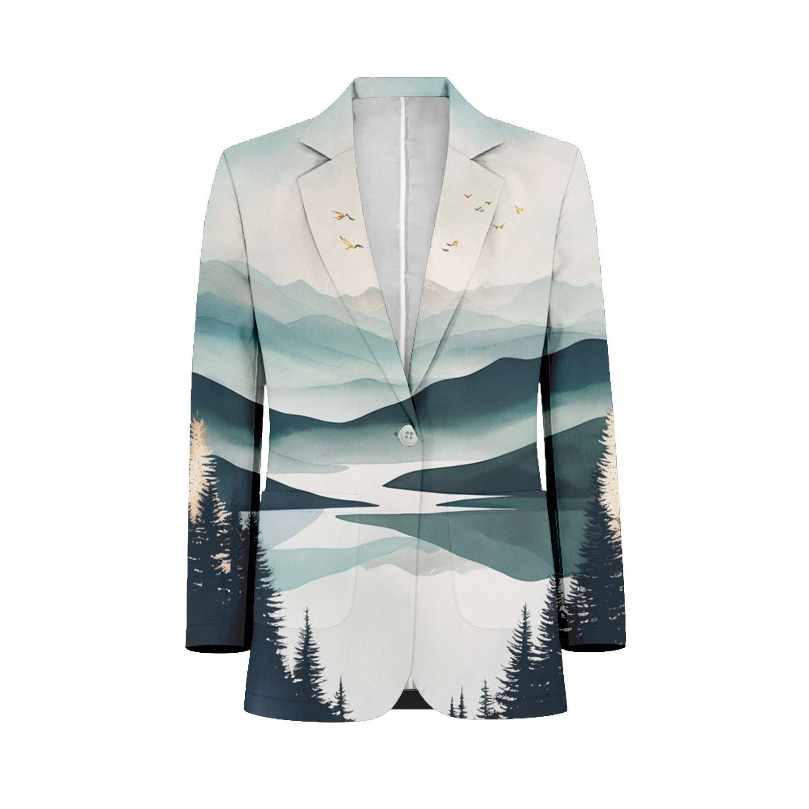 Misty Mountain Lake Customized Men's Suits full man Shawl Collar ...