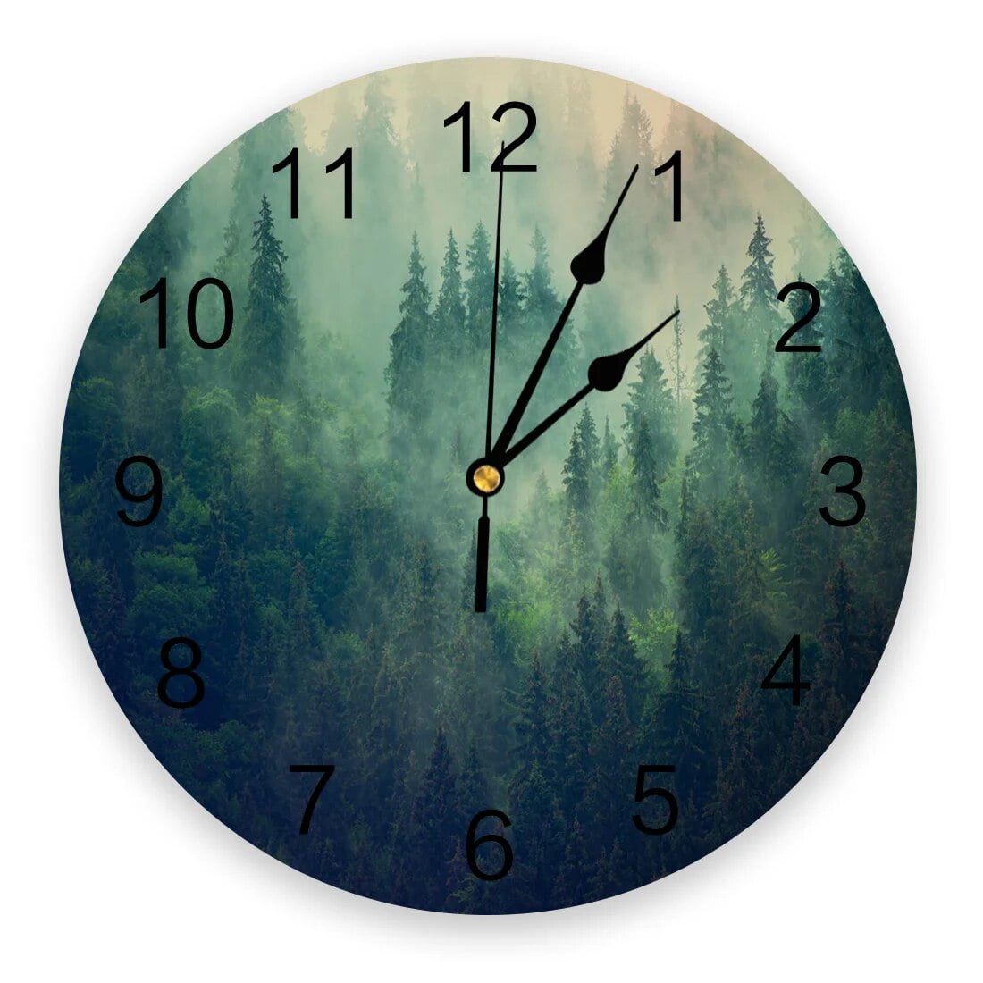 Misty Mountains Forest Wall Clock Home Decor Bedroom Silent Clock ...