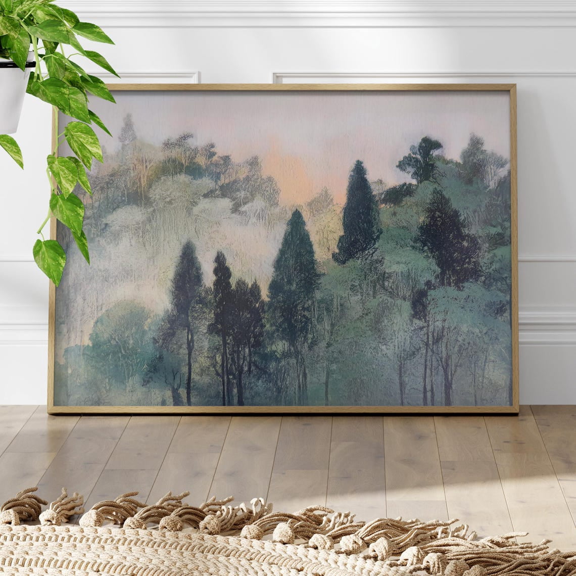 Misty Overlapping Forest Pine Green Landscape Atmospheric Woodland ...
