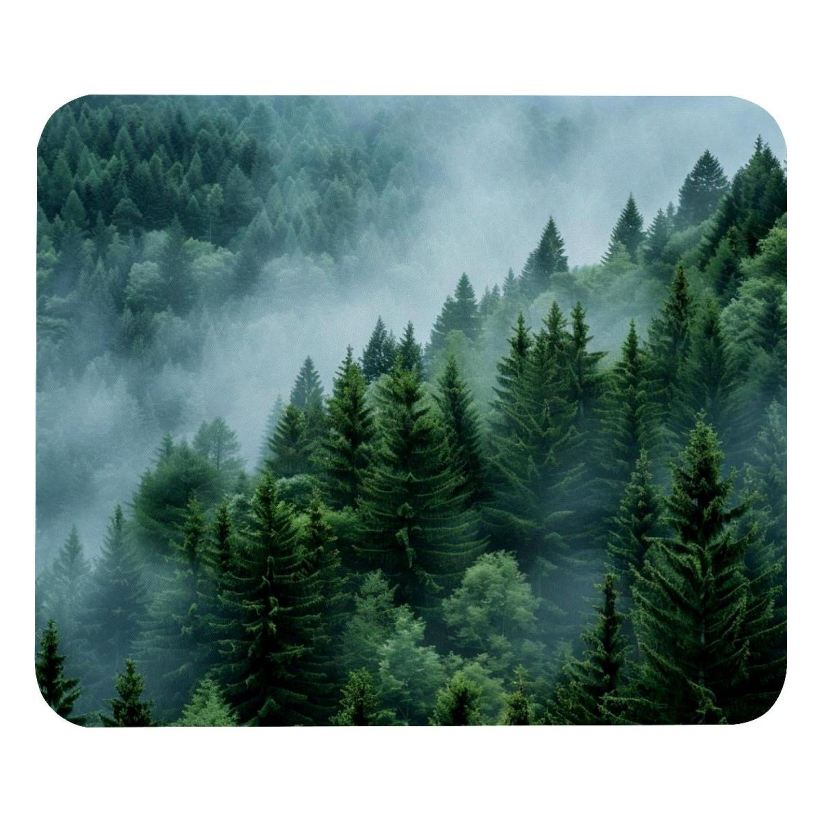 Misty Pine Forest on the Mountain Slope in a Nature Reserve Mouse Pad ...