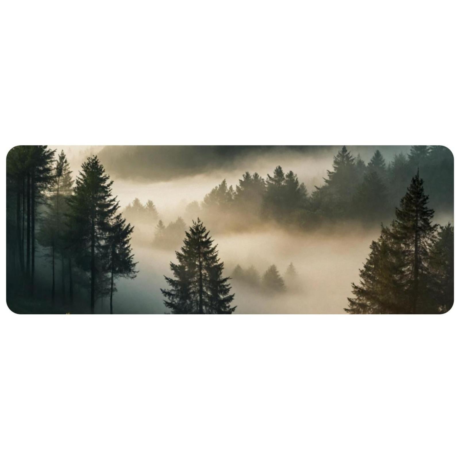 Misty Pine Forest on the Mountain Slope in a Nature Reserve Mouse Pad ...