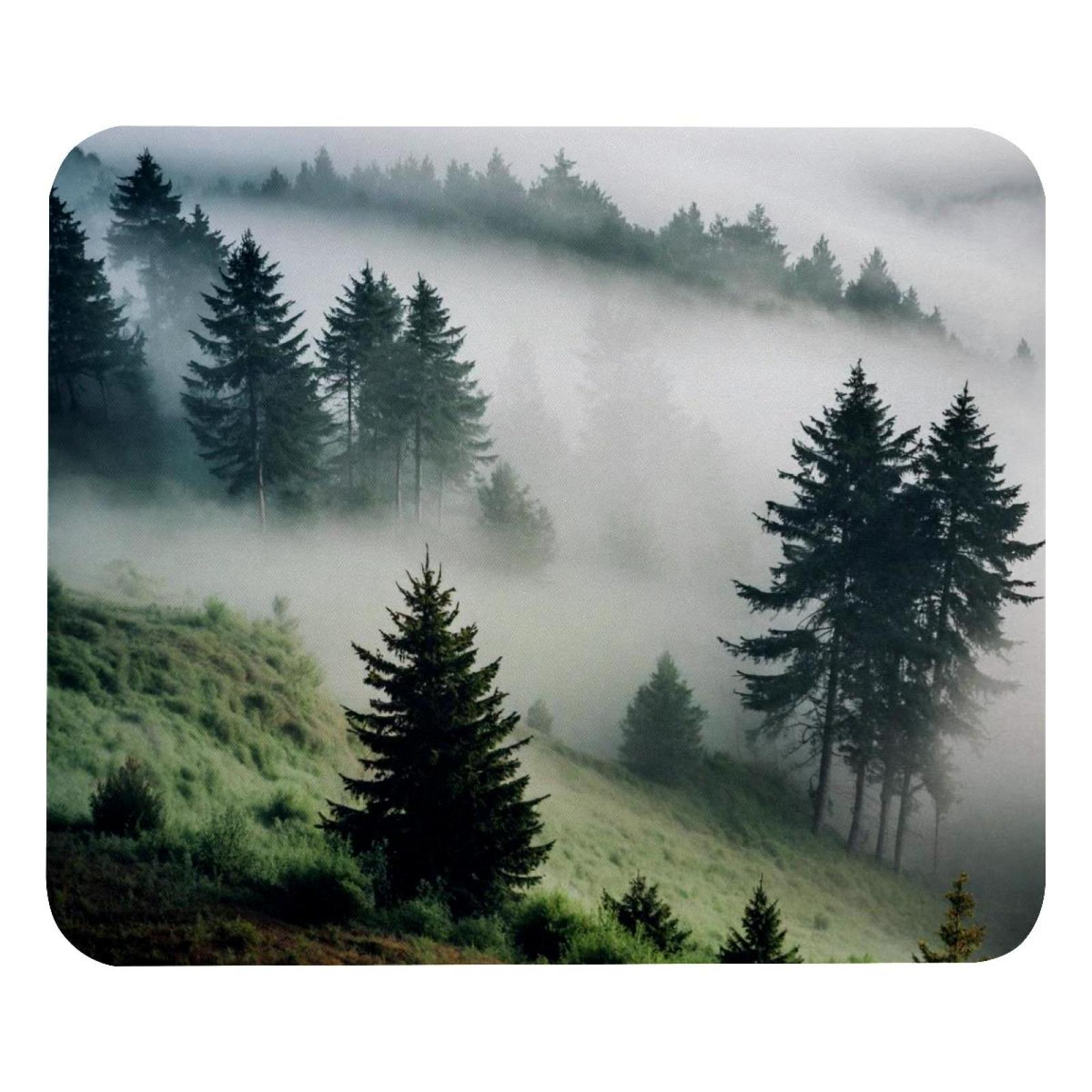 Misty Pine Forest on the Mountain Slope in a Nature Reserve Mouse Pad ...