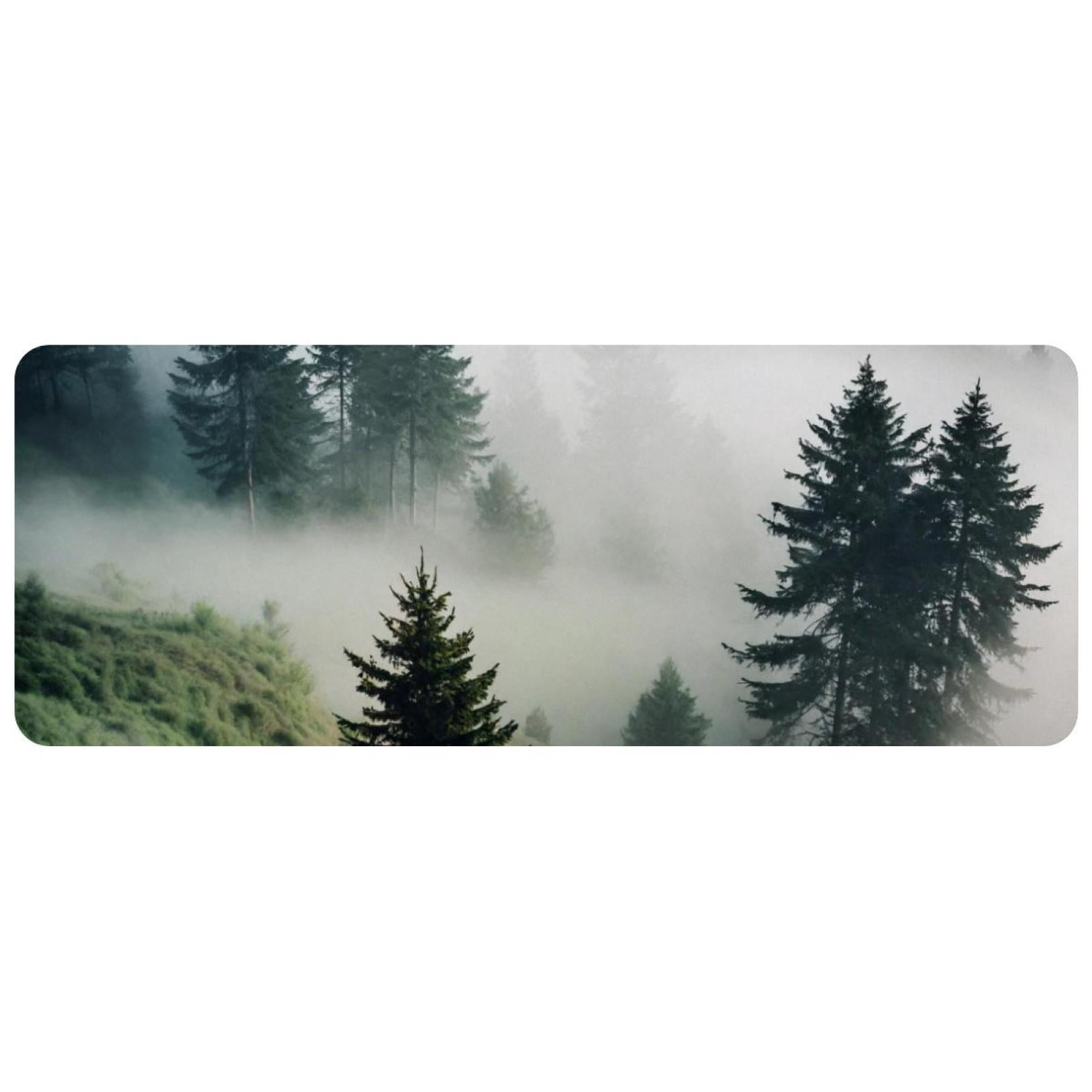 Misty Pine Forest on the Mountain Slope in a Nature Reserve Mouse Pad ...