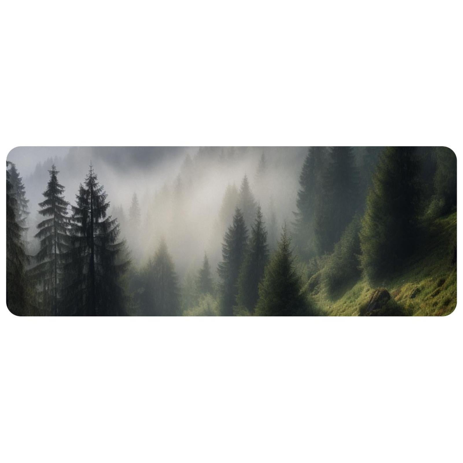 Misty Pine Forest on the Mountain Slope in a Nature Reserve Mouse Pad ...