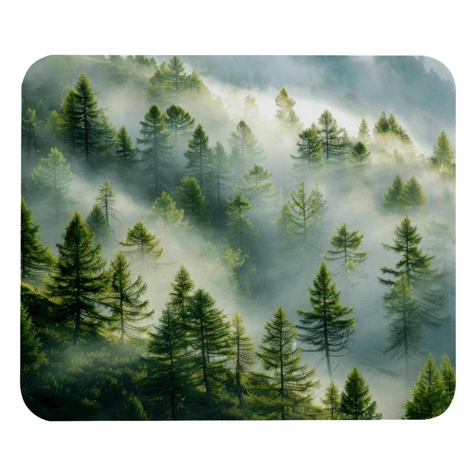 Misty Pine Forest on the Mountain Slope in a Nature Reserve Mouse Pad ...