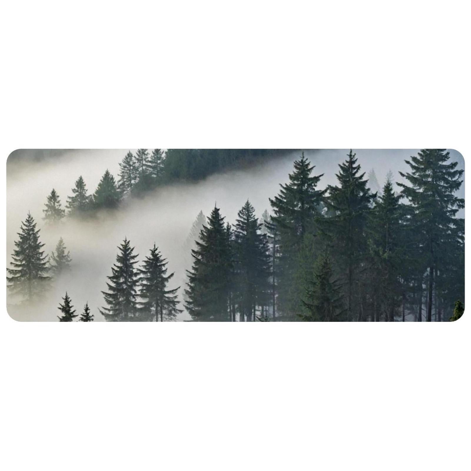 Misty Pine Forest on the Mountain Slope in a Nature Reserve Mouse Pad ...