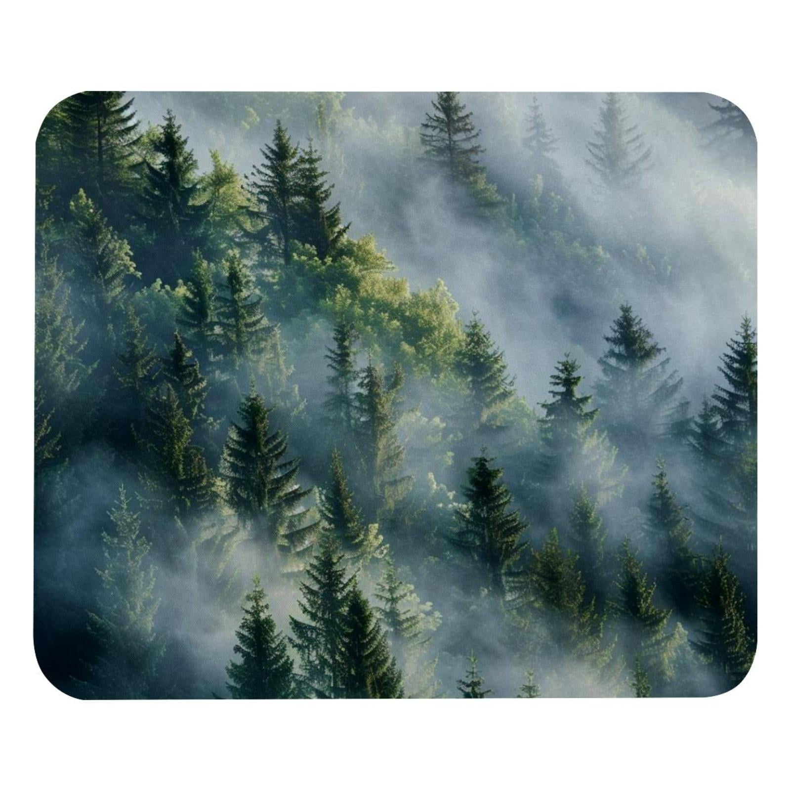 Misty Pine Forest on the Mountain Slope in a Nature Reserve Mouse Pad ...