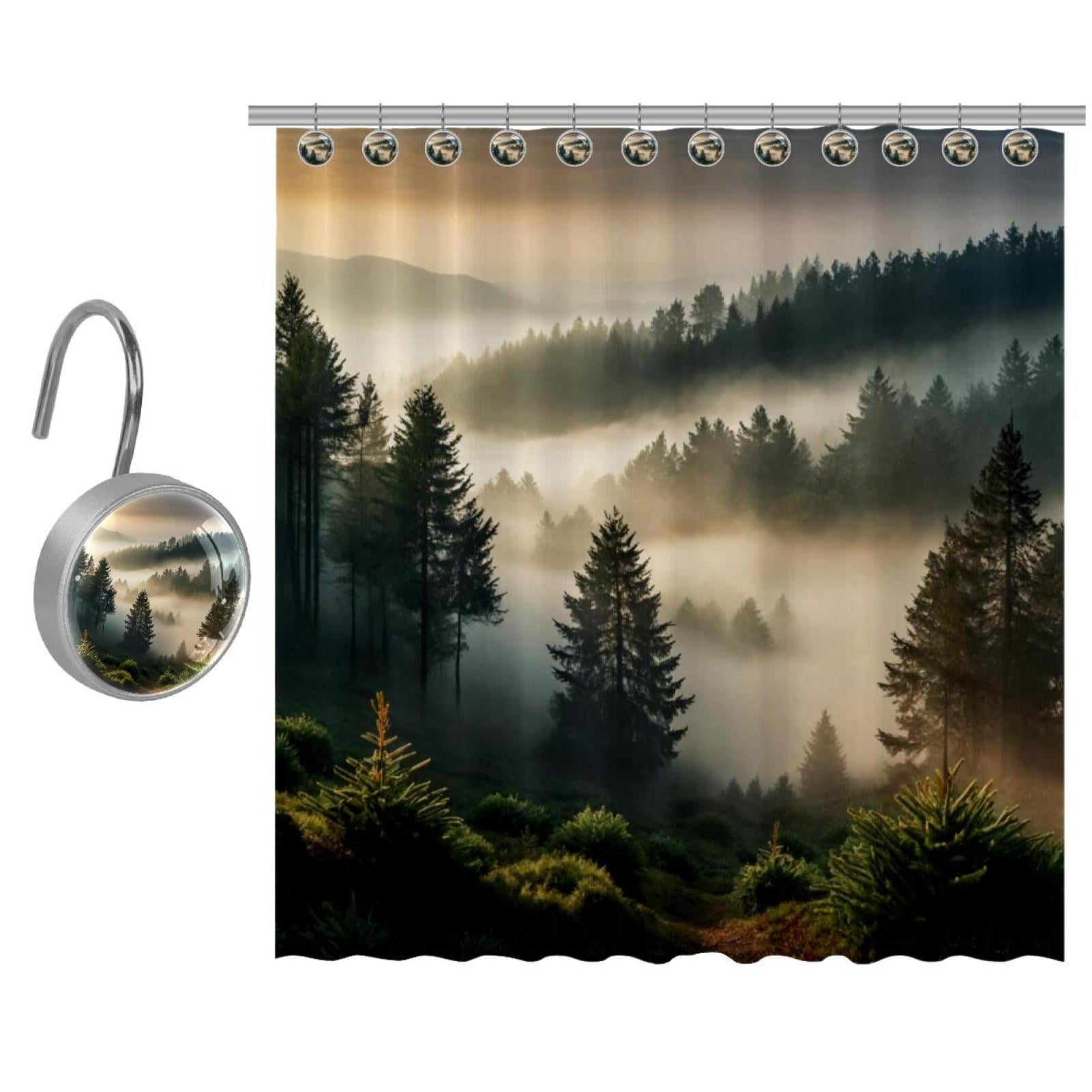Misty Pine Forest on the Mountain Slope in a Nature Reserve - Walmart.com