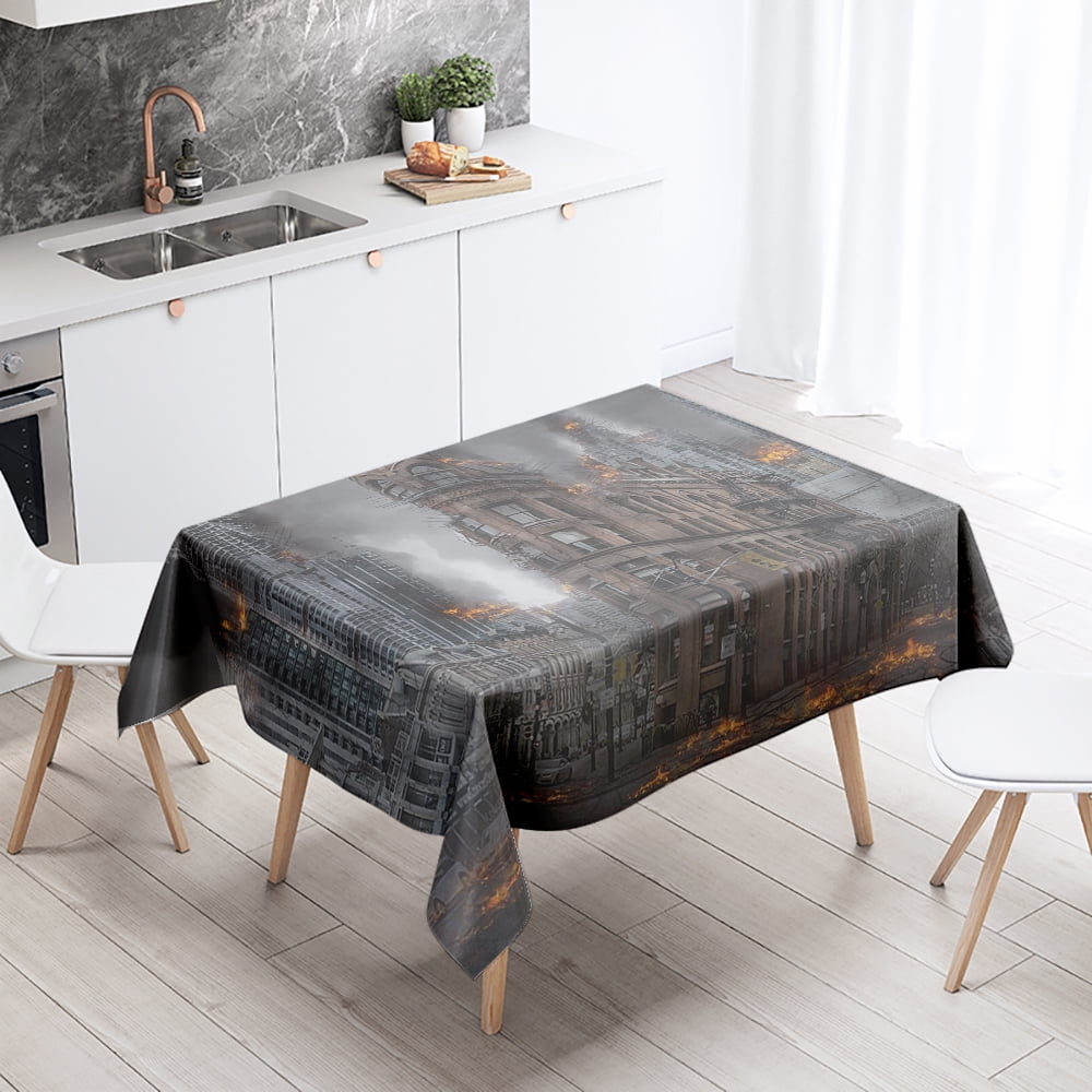 Misty Scenery Tablecloth Camping Party Anti-Stain Waterproof ...