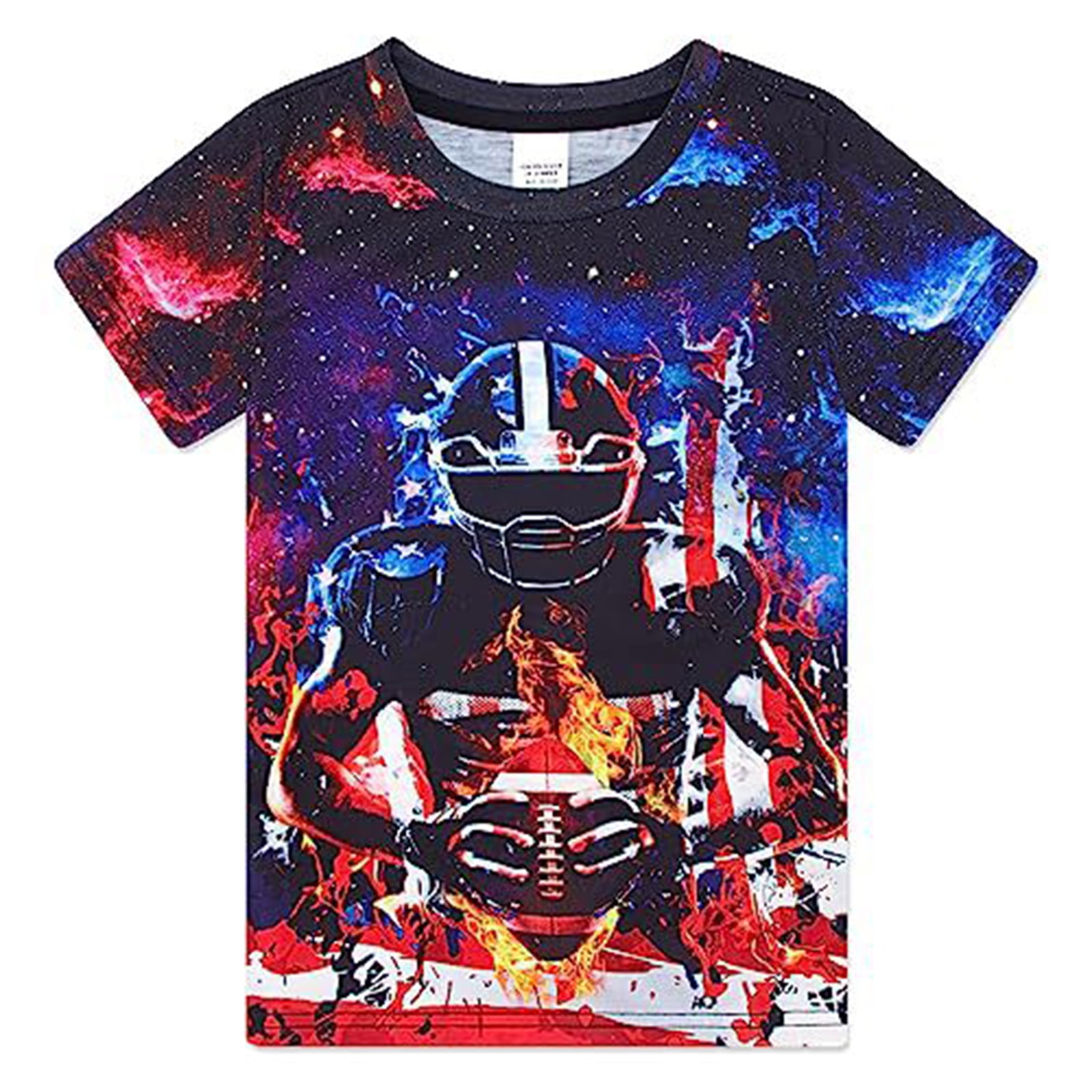 Avrntaa Boys 3D Printed Tops - Kid Crew Neck Summer Short Sleeve Loose ...