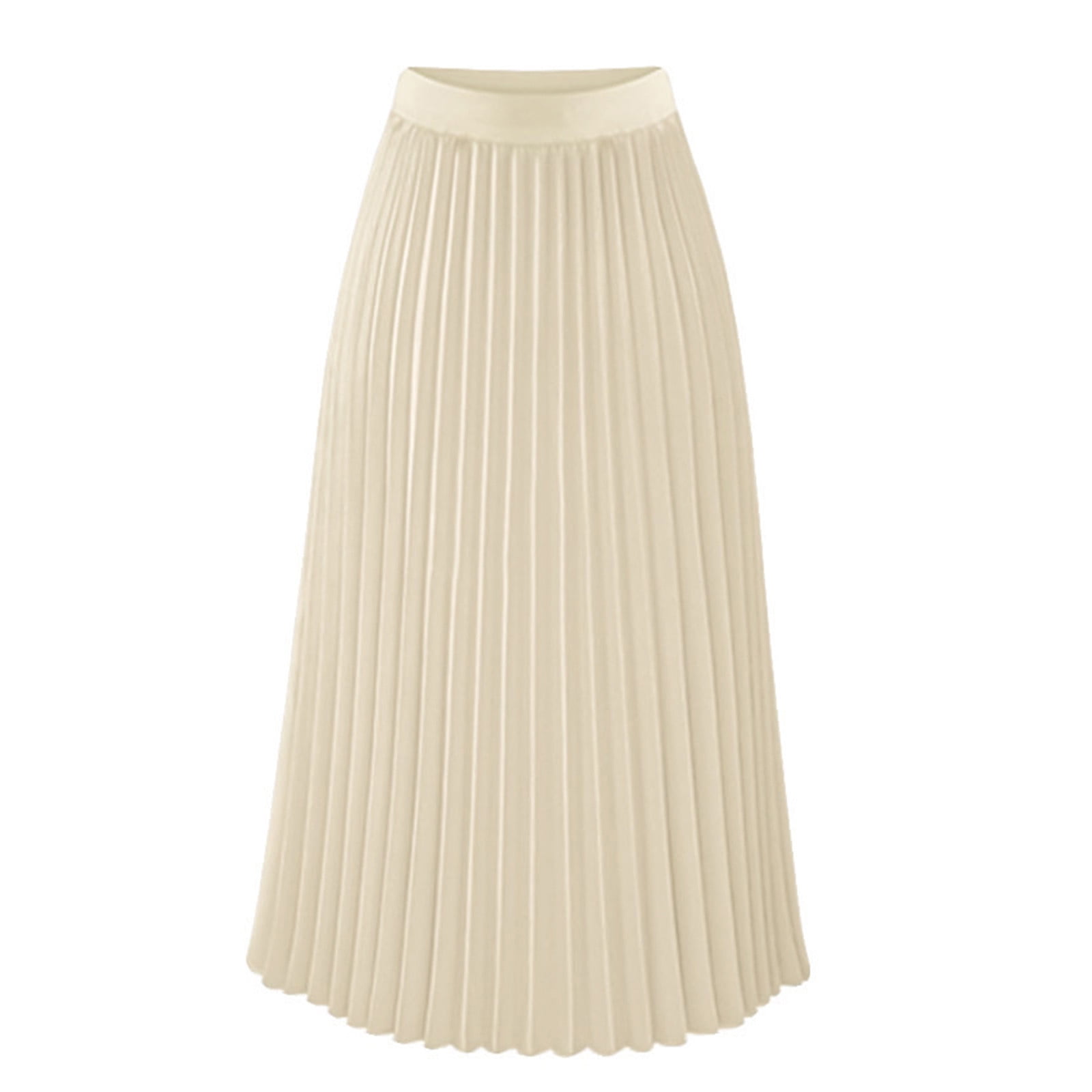 Ugoldhm Silk Skirts for women - Silky Lustrous Elastic Waist Pleated ...